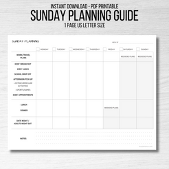 Sunday Planning Guide PDF (Digital Download) – Busy Balance