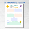 Daily Journal - Gratitude Kids Daily Journal Printable and Editable PD ...