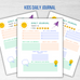 Daily Journal - Gratitude Kids Daily Journal Printable and Editable PD ...